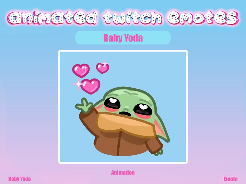 Animated Twitch Emote Baby Yoda for Twitch and Discord Animated Emotes ...