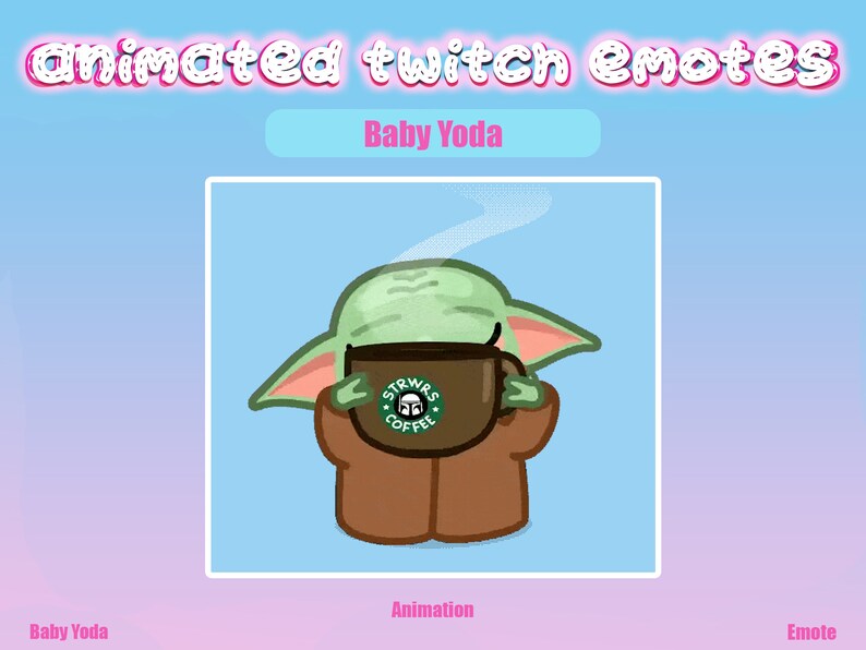 Animated Twitch Emote Baby Yoda for Twitch and Discord! Animated Emotes ...
