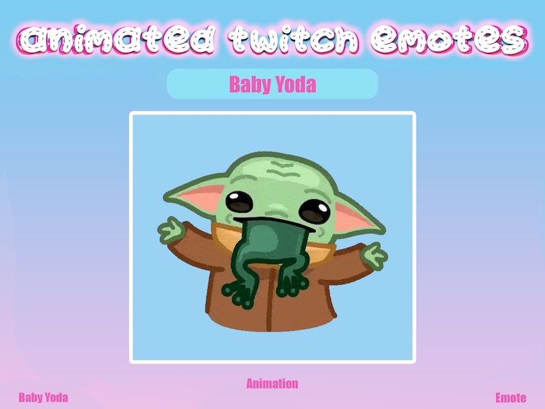 Animated Twitch Emote Baby Yoda for Twitch and Discord Animated Emotes ...