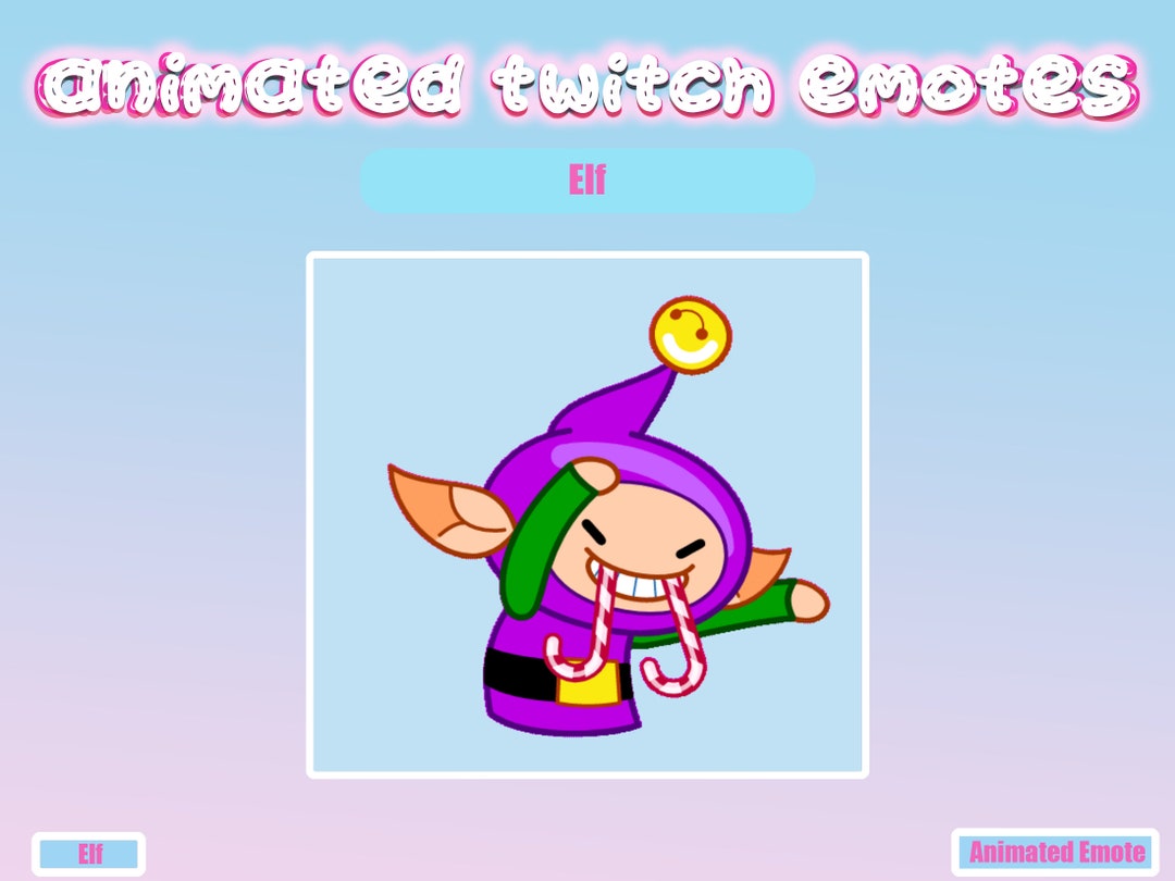 Animated Emote Christmas Elf - Twitch and Discord! Animated Emotes for ...