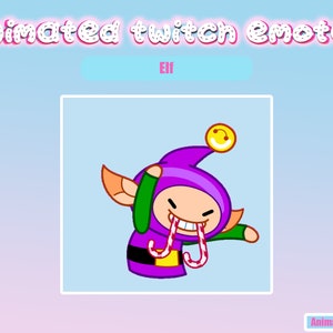 Animated Emote Christmas Elf - Twitch and Discord! Animated Emotes for ...
