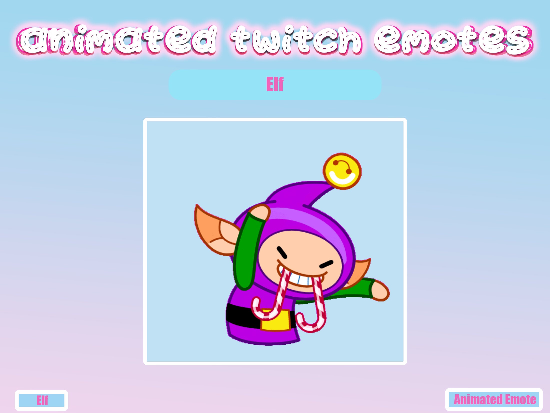 Animated Emote Christmas Elf - Twitch and Discord! Animated Emotes for ...