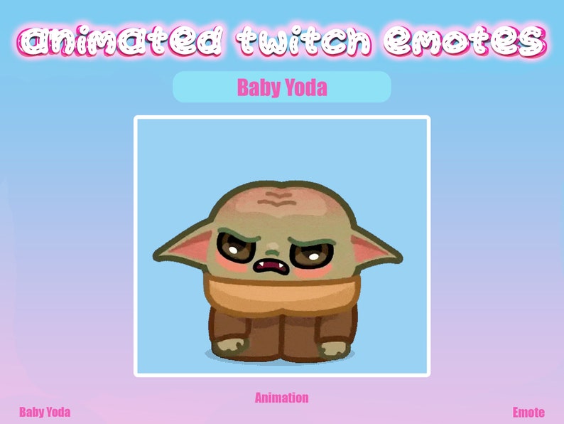 Animated Twitch Emote Baby Yoda for Twitch and Discord Animated Emotes ...