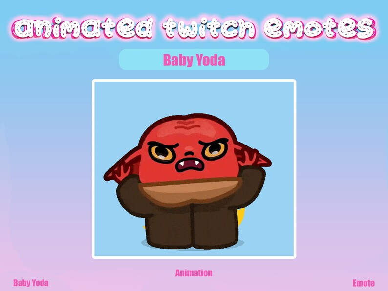 Animated Twitch Emote Baby Yoda for Twitch and Discord Animated Emotes ...