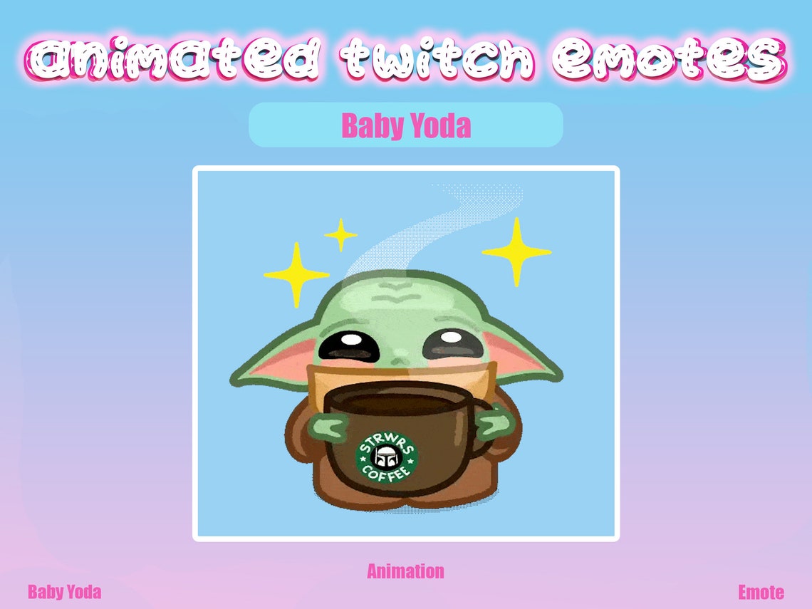 Animated Twitch Emote Baby Yoda for Twitch and Discord Animated Emotes ...