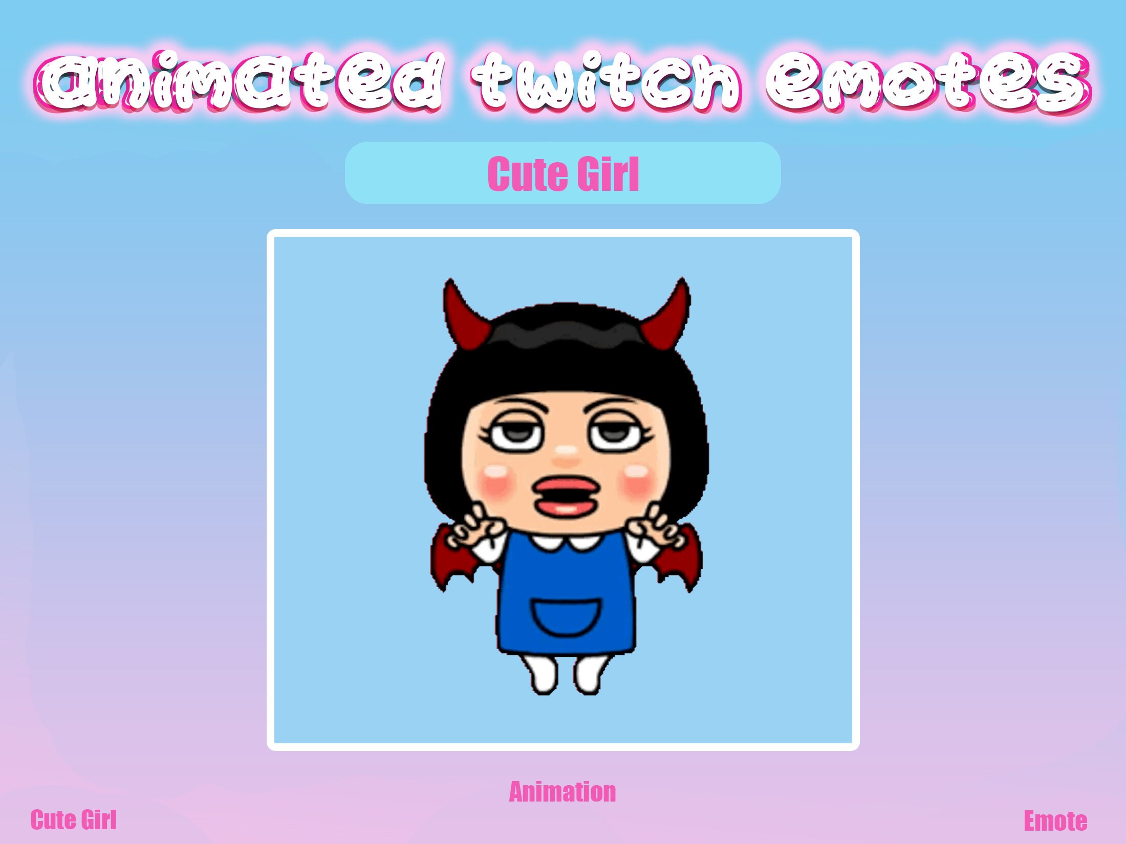 Animated Twitch Emote Cute Girl for Twitch and Discord - Etsy