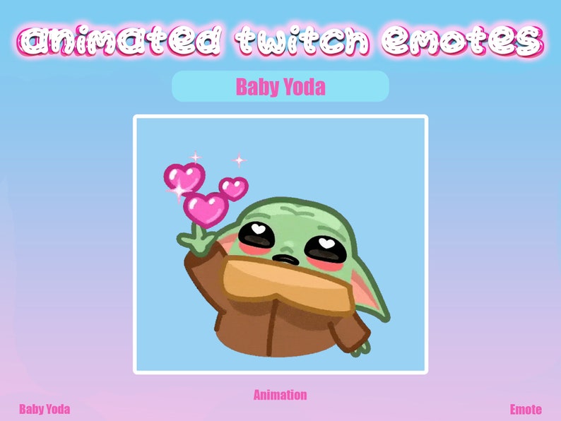 Animated Twitch Emote Baby Yoda for Twitch and Discord Animated Emotes ...