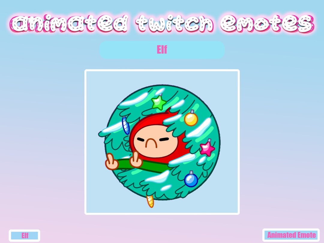 Animated Emote Christmas Elf - Twitch and Discord! Animated Emotes for ...