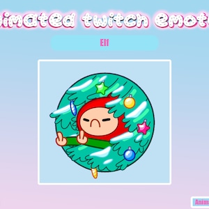 Animated Emote Christmas Elf Twitch and Discord Animated Emotes for ...