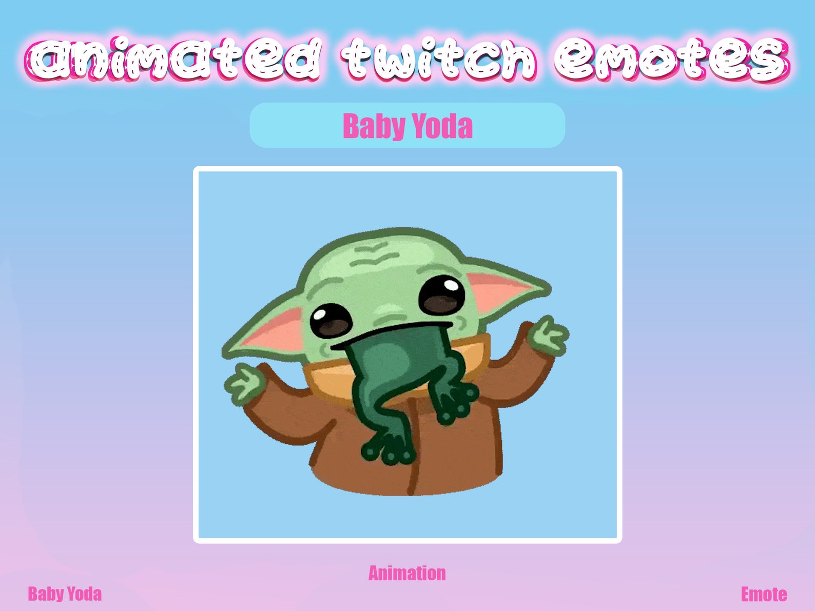 Animated Twitch Emote Baby Yoda for Twitch and Discord Animated Emotes ...
