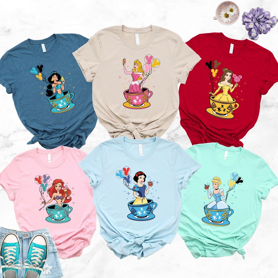All Disney Princesses Shirt, Princess Tea Cups Theme Shirt, Princess Tea Party Event, Disney ...