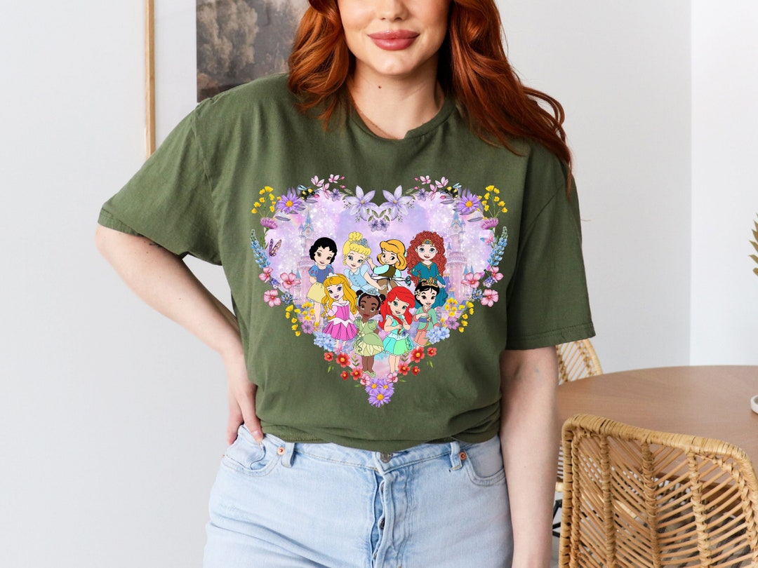 Disney Princess Shirt, Disney Princesses Shirt, Snow White Cinderella Merida Aurora Tiana Ariel ...