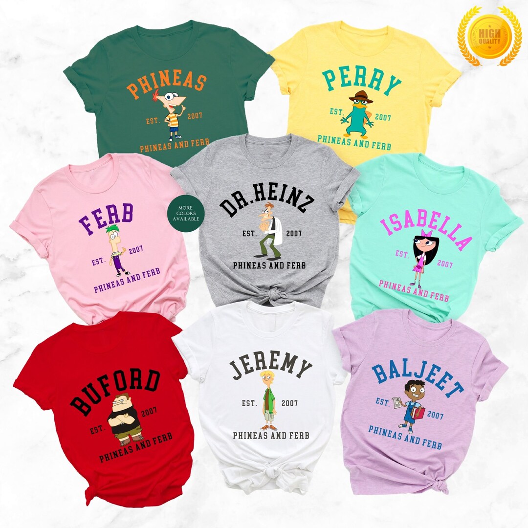 Disney Phineas and Ferb Shirt, Phineas and Ferb Matching Shirt, Phineas ...