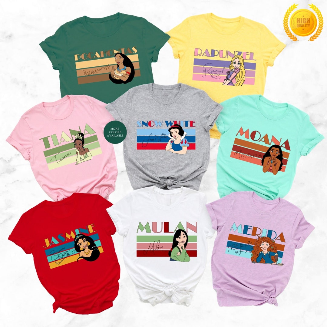 Disney Princesses Matching Shirt, Disney Rapunzel Pocahontas Mulan ...