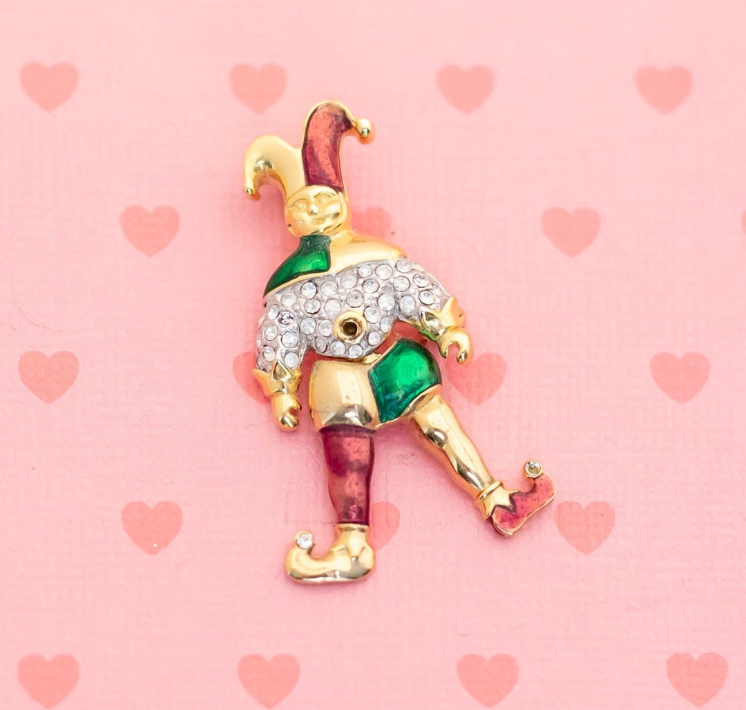 Vintage Gold Tone Jester Elegant Rhinestones Brooch by Avon - X5 - Etsy