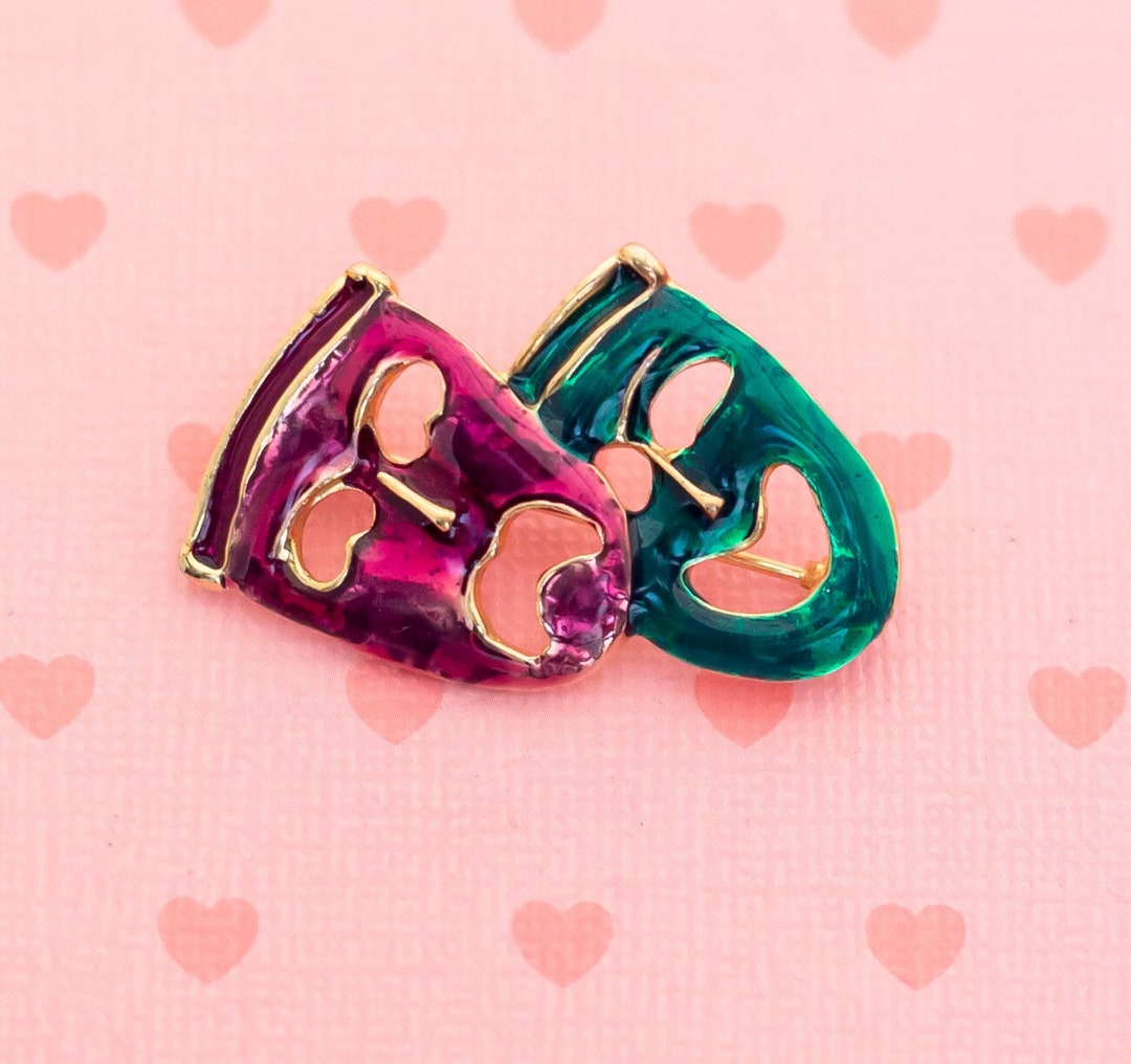 Vintage Upset & Happy Mask Clown Brooch X14 - Etsy