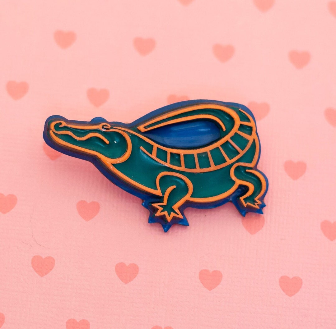 Vintage River Alligator Brooch by Lucinda X4 - Etsy