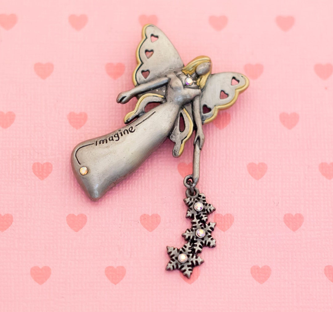 Vintage Imagine Angel Snowflake Two Tone Brooch X14 - Etsy