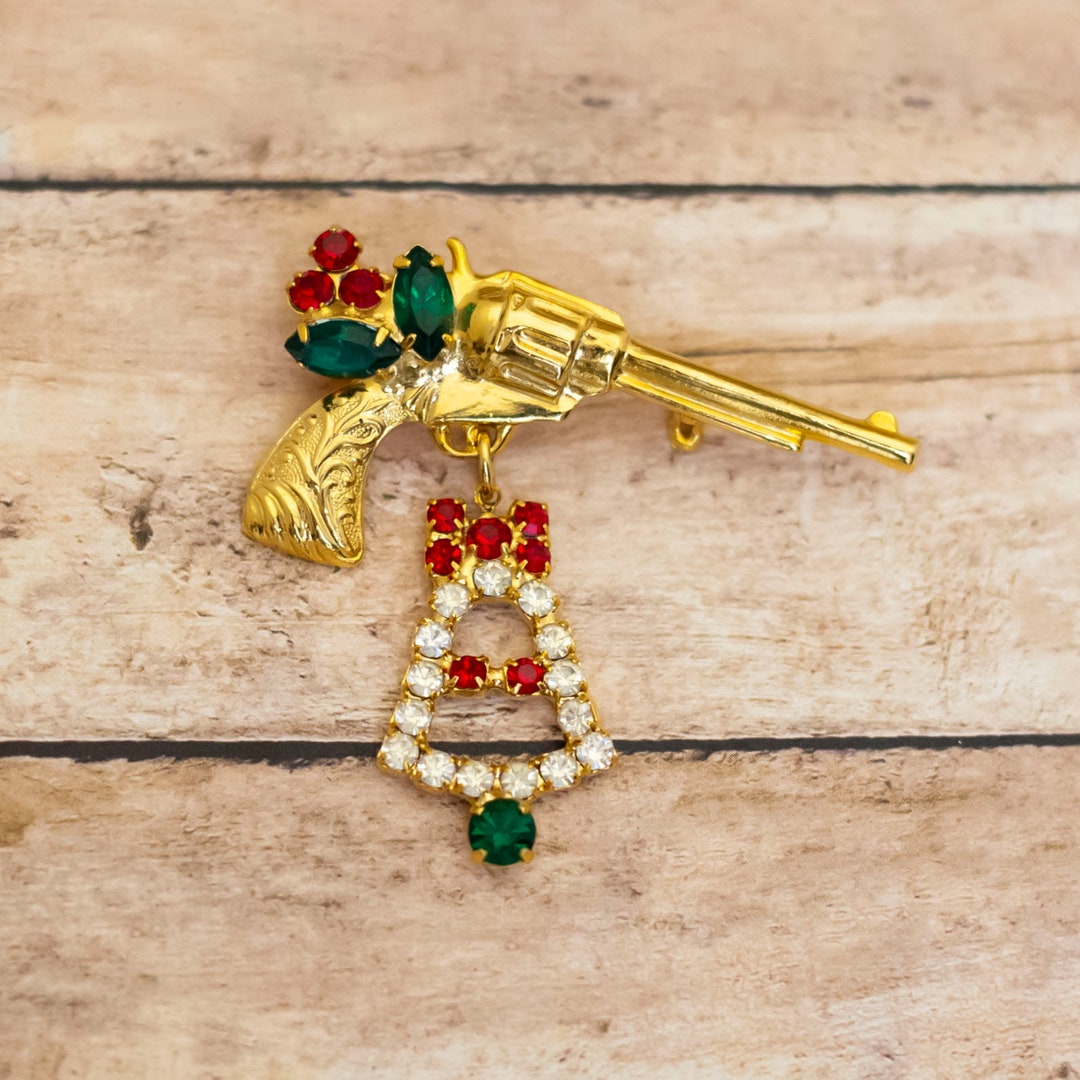Vintage Decorative Revolver Gun Christmas Tree Rhinestones - Etsy