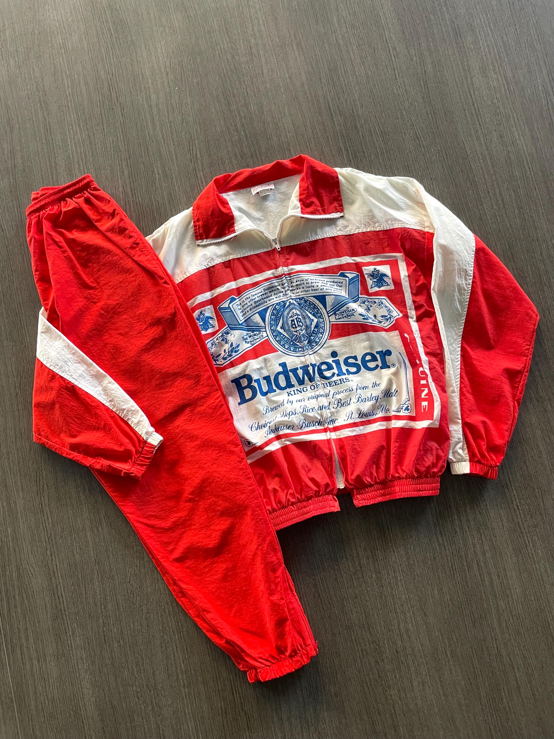 Vintage 80s RARE Budweiser Carabella Budweiser Windbreaker Set Jacket ...