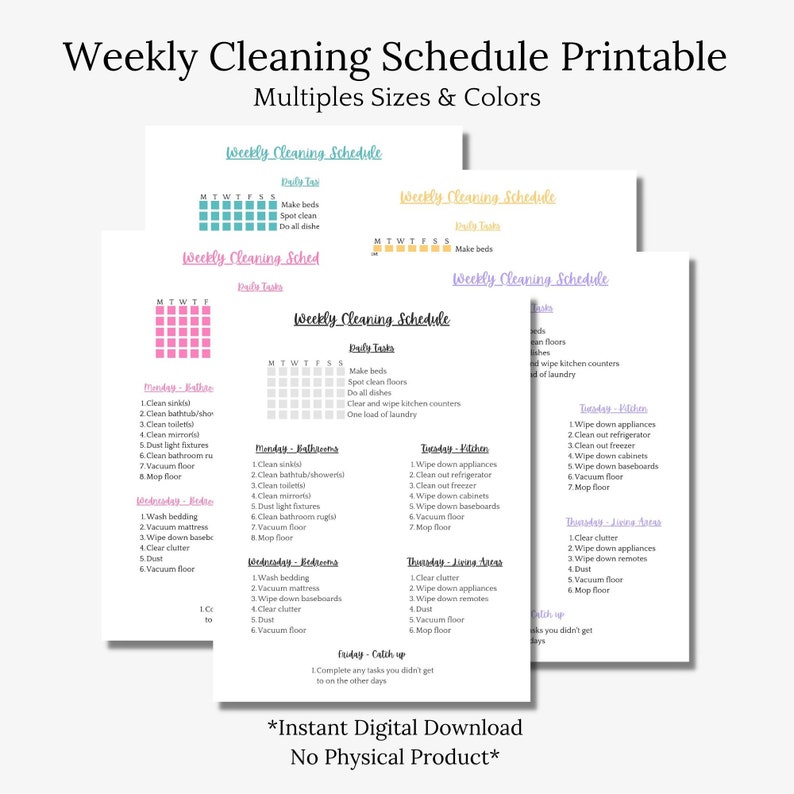 Weekly Cleaning Planner Printable Version 3 Cleaning Planner Cleaning ...