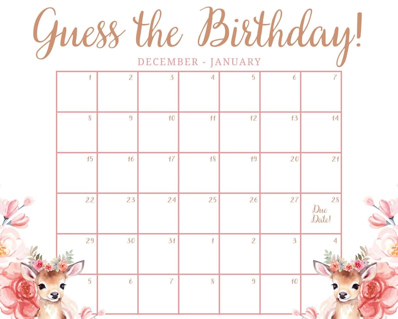 Guess the Birthday Baby Shower Game - Etsy