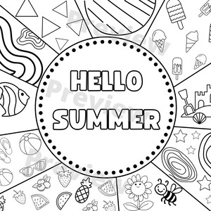 Here Comes Summer Coloring Pages, End of School Year Printable for Kids ...