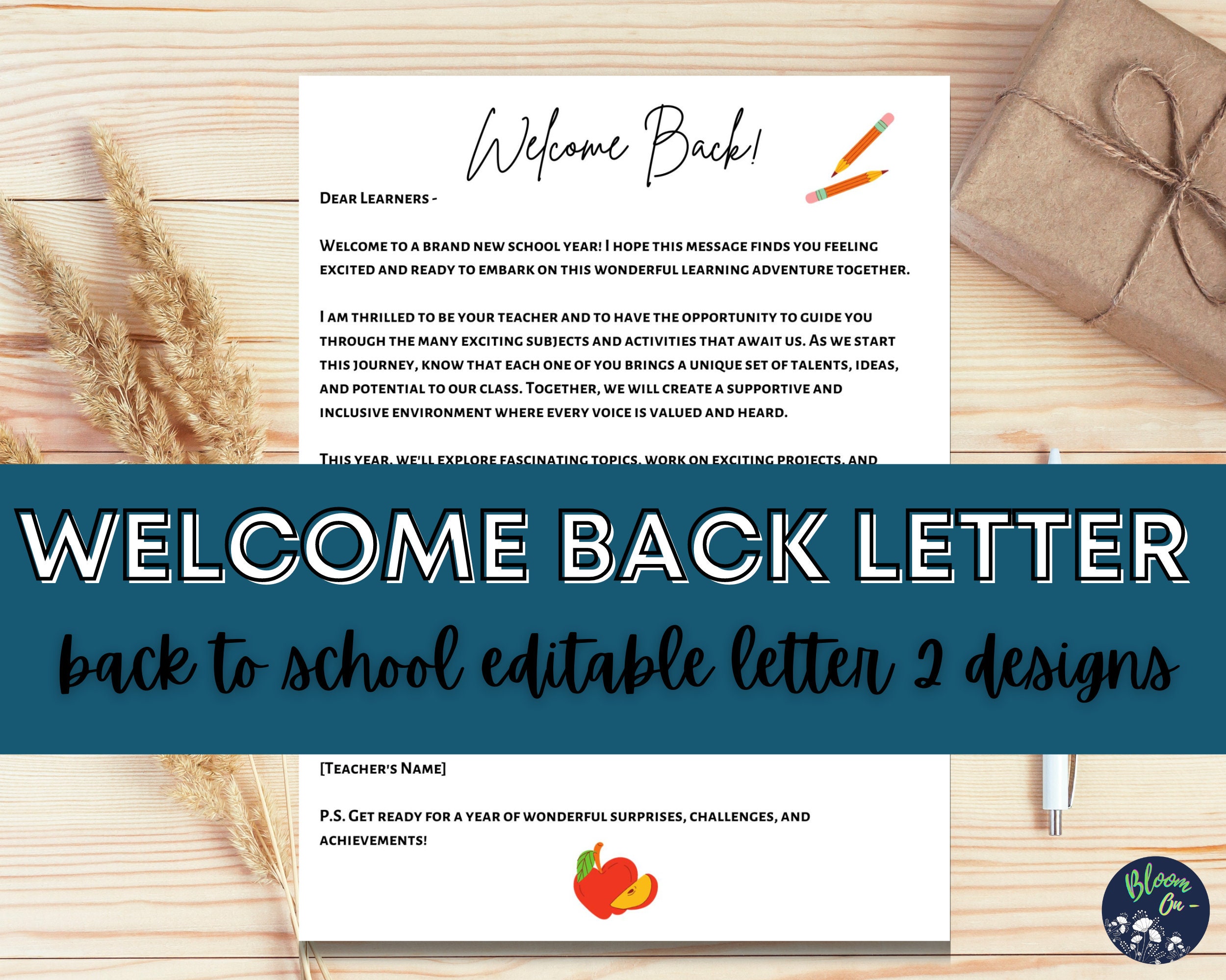Welcome Back to School, Beginning of the School Year Letter, Editable ...