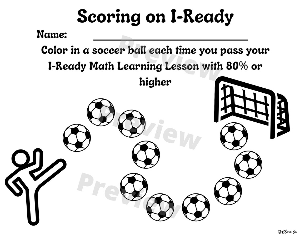 I-ready Student Data Tracker, Incentive Chart, Soccer Theme, PRINTABLE ...