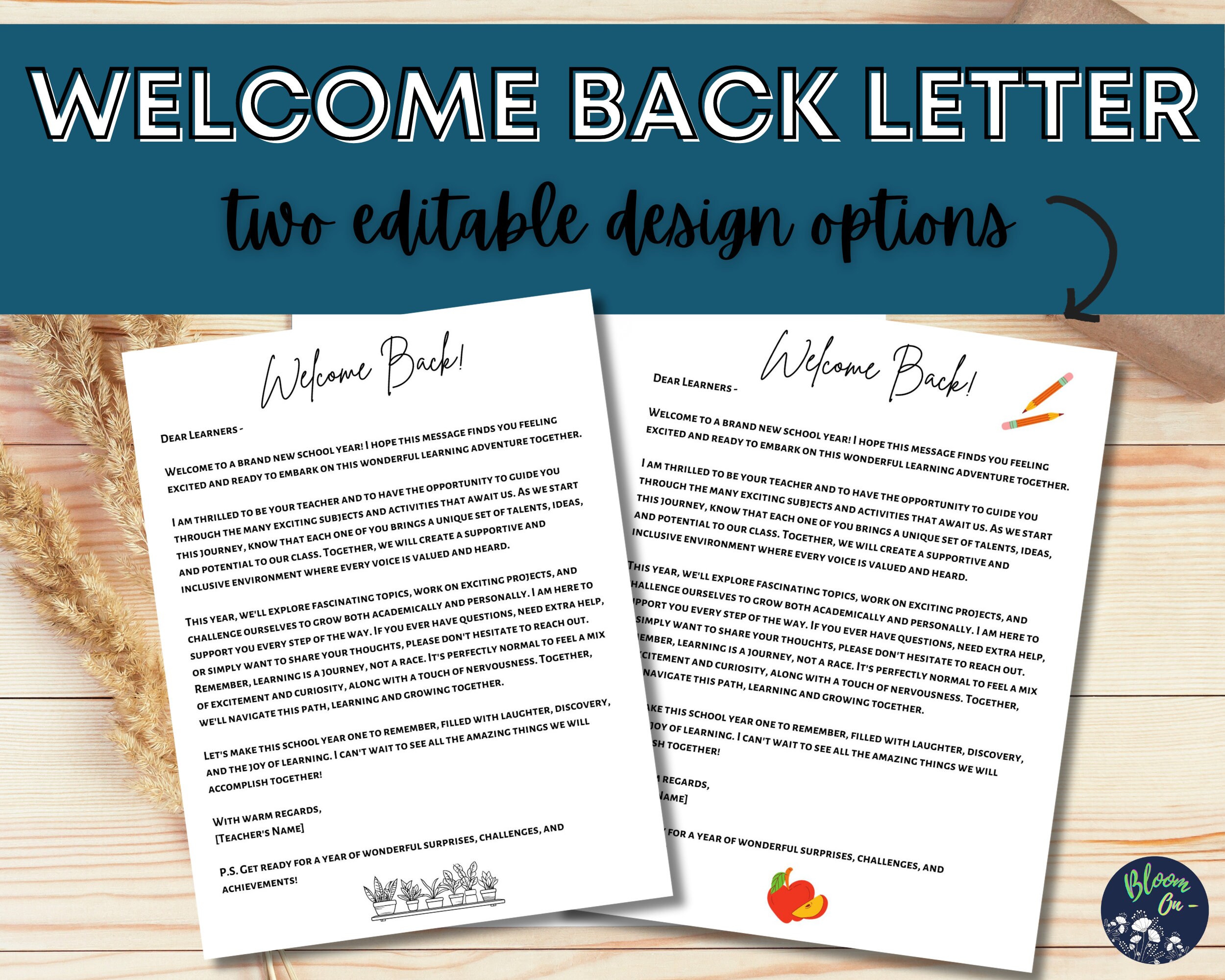 Welcome Back to School, Beginning of the School Year Letter, Editable ...