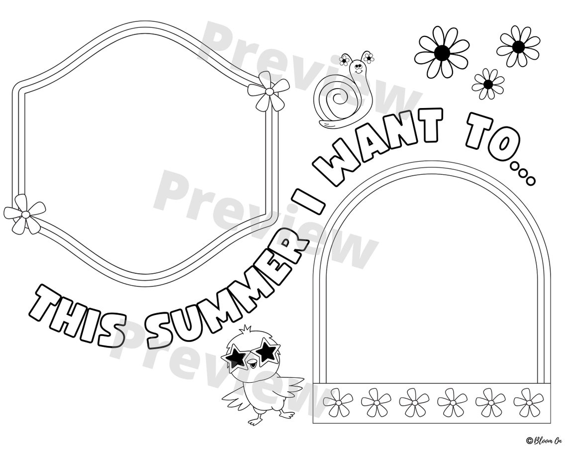 Here Comes Summer Coloring Pages, End of School Year Printable for Kids ...