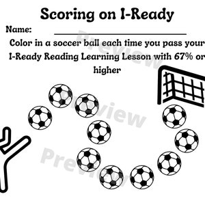 I-ready Student Data Tracker, Incentive Chart, Soccer Theme, PRINTABLE ...