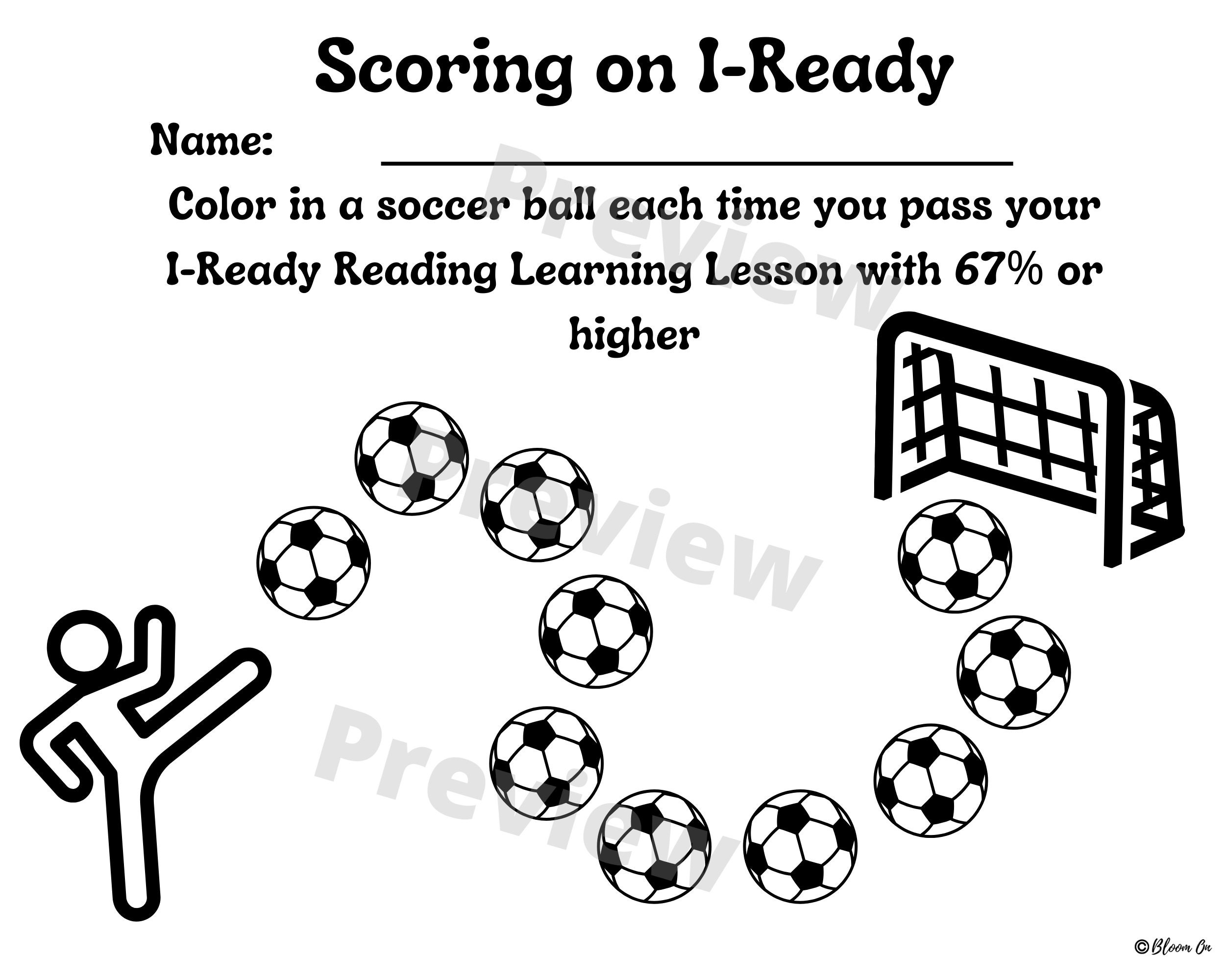 I-ready Student Data Tracker, Incentive Chart, Soccer Theme, PRINTABLE ...