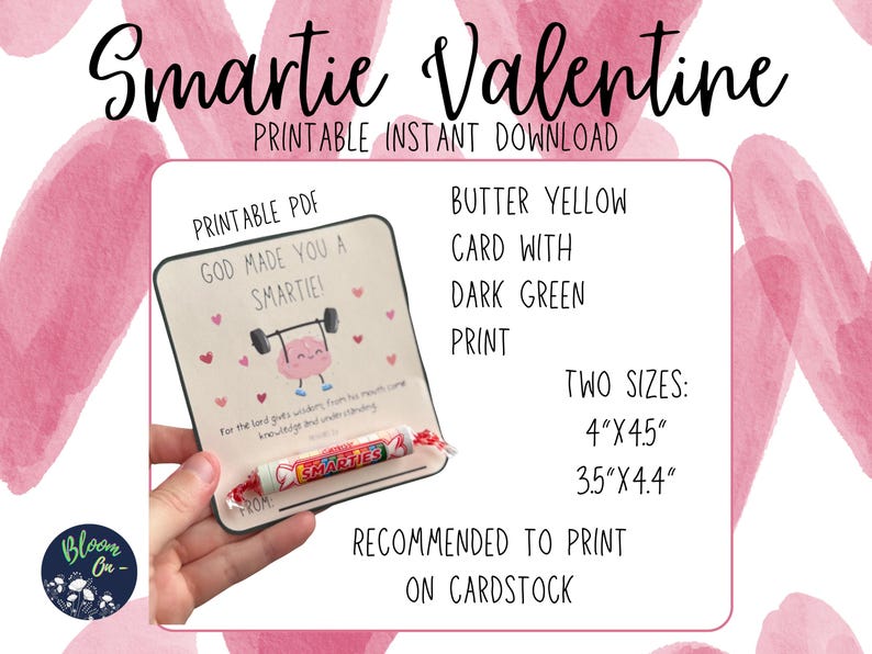 God Made You a SMARTIE! – Valentine Printable | Christian Classroom ...