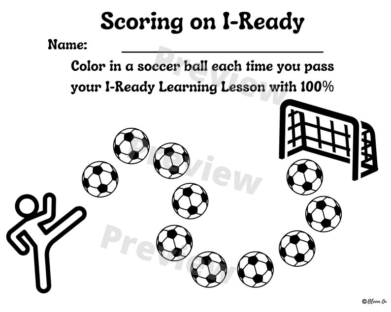 I-ready Student Data Tracker, Incentive Chart, Soccer Theme, PRINTABLE ...
