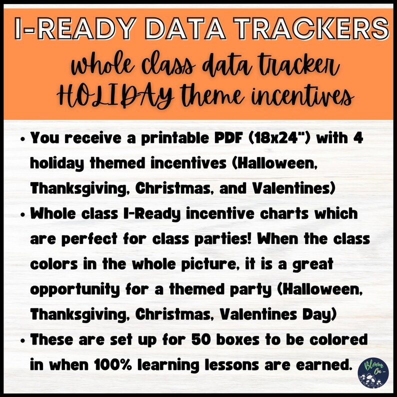 I-ready Holiday Incentive Chart Bundle | Classroom Data Tracker ...