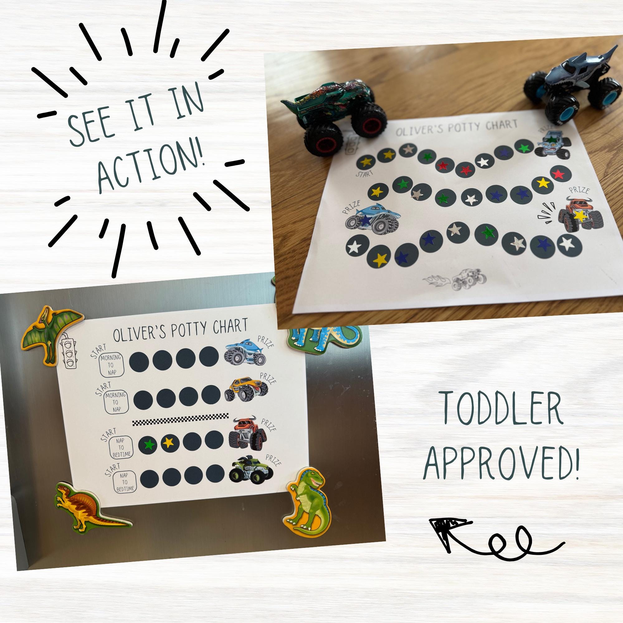 Potty Training Chart Bundle | Monster Truck Printable Potty Charts ...