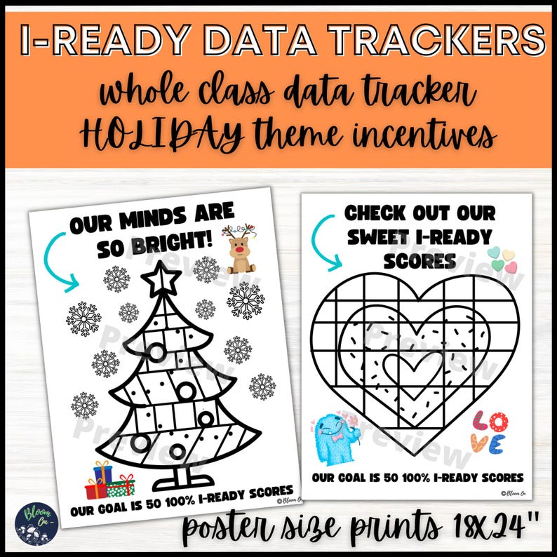 I-ready Holiday Incentive Chart Bundle | Classroom Data Tracker ...