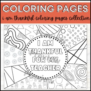 Digital Download, I Am Thankful for Coloring Pages, Gratitude ...
