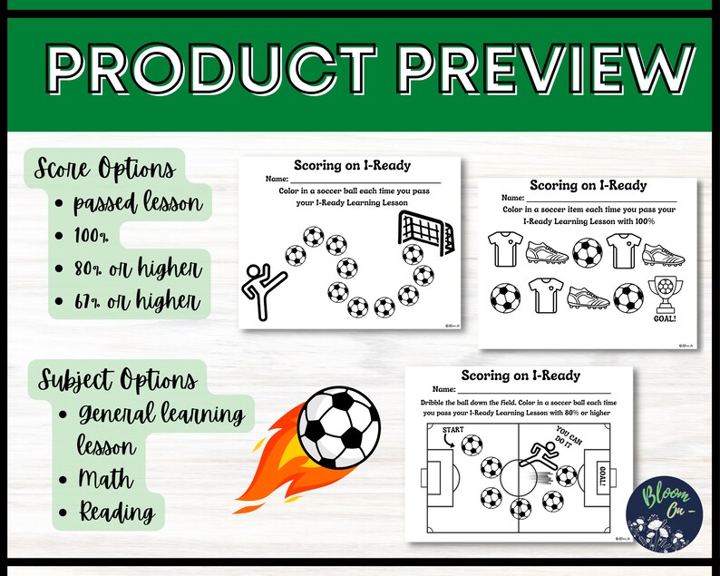 I-ready Student Data Tracker, Incentive Chart, Soccer Theme, PRINTABLE ...