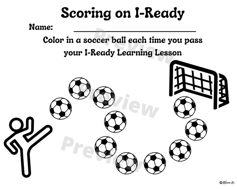 I-ready Student Data Tracker, Incentive Chart, Soccer Theme, PRINTABLE ...