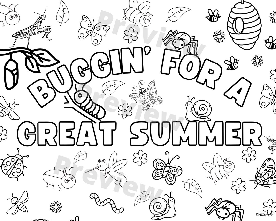 Here Comes Summer Coloring Pages, End of School Year Printable for Kids ...