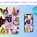 Cat Memes Birthday Invitation, Editable Cat Birthday Invitation, Cats ...