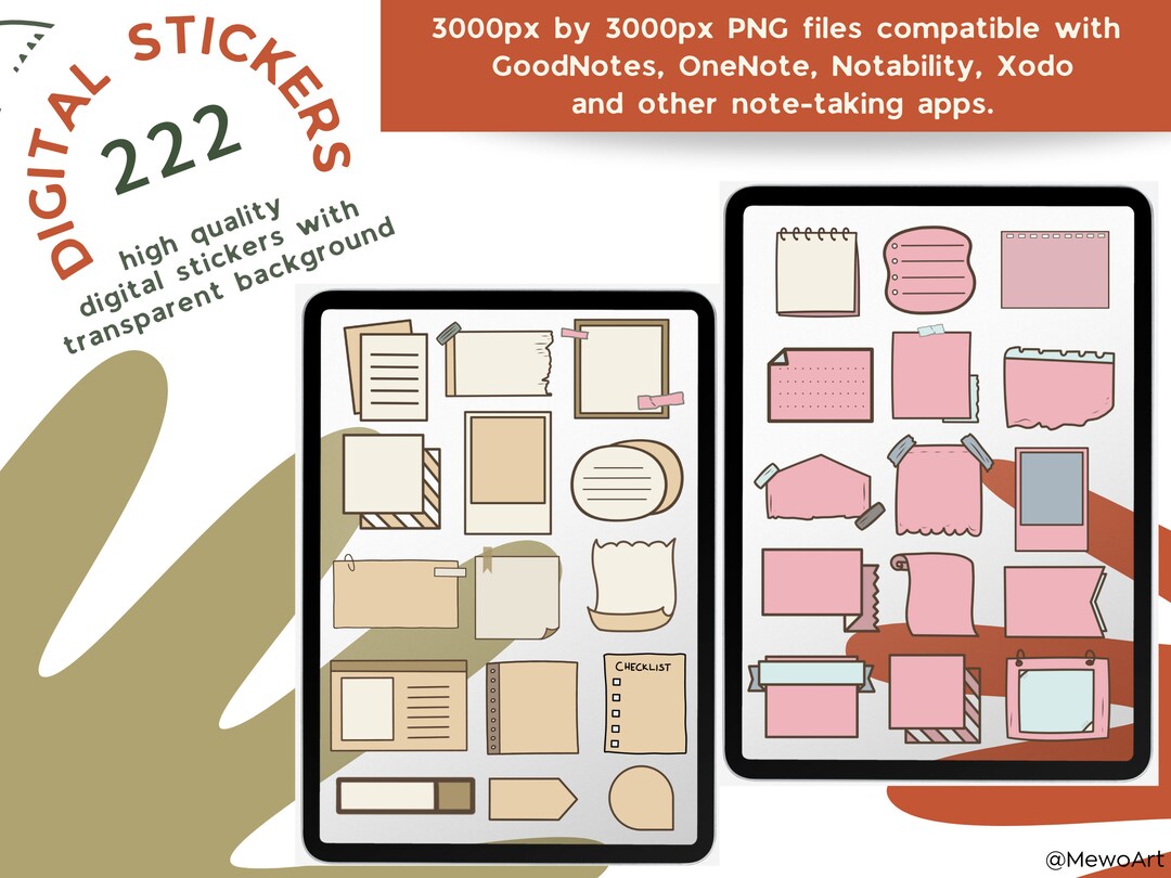 Cute Digital Stickers Digital Journal Stickers Goodnotes - Etsy
