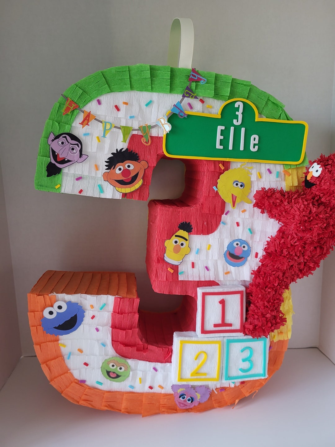 Sesame Street /elmo 3 Birthday Piñata - Etsy