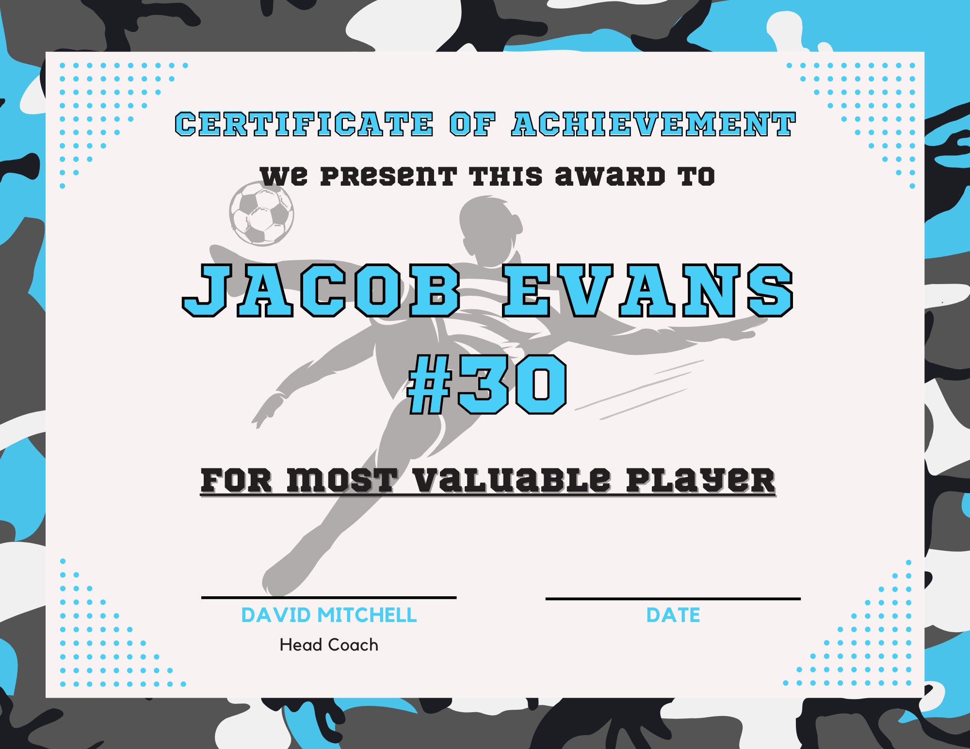 Editable Soccer Certificate Template Mens and Womens Canva Template - Etsy