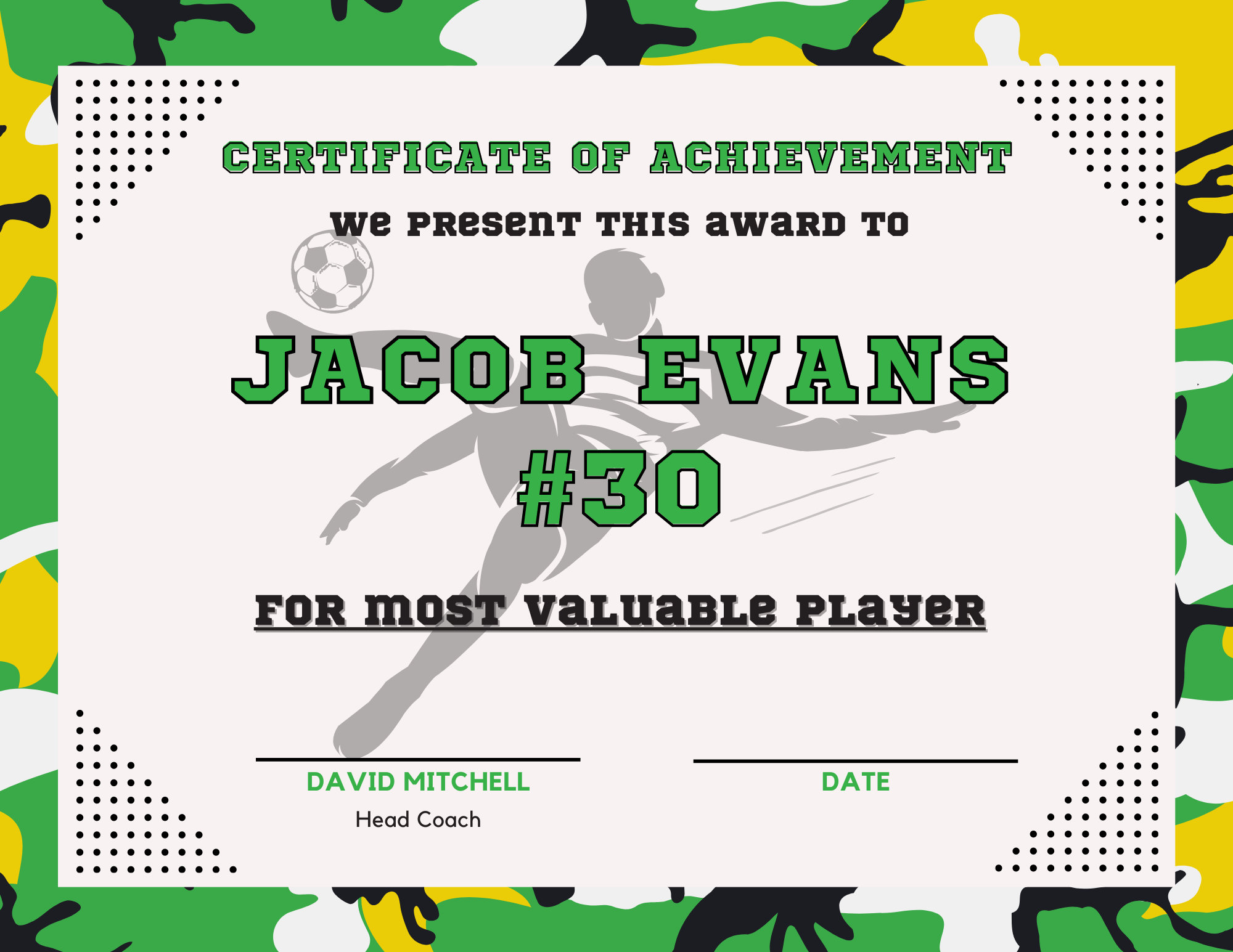 Editable Soccer Certificate Template Mens and Womens Canva Template - Etsy