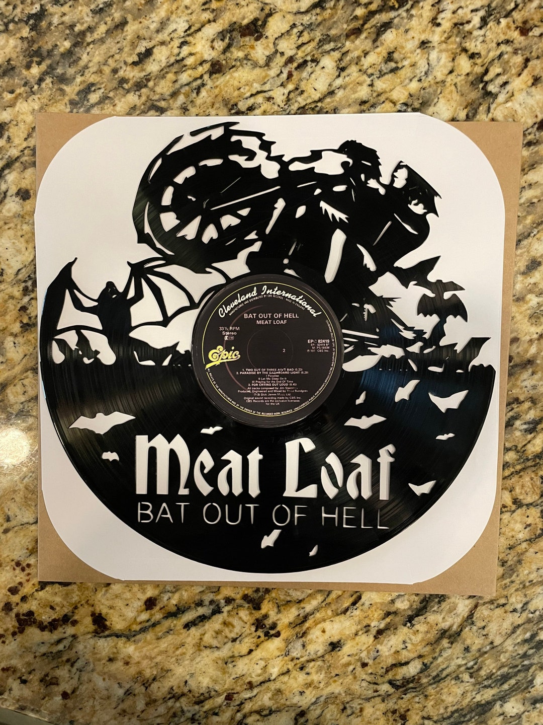 Meat Loaf Laser Cut Vinyl Record Bat Out of Hell - Etsy