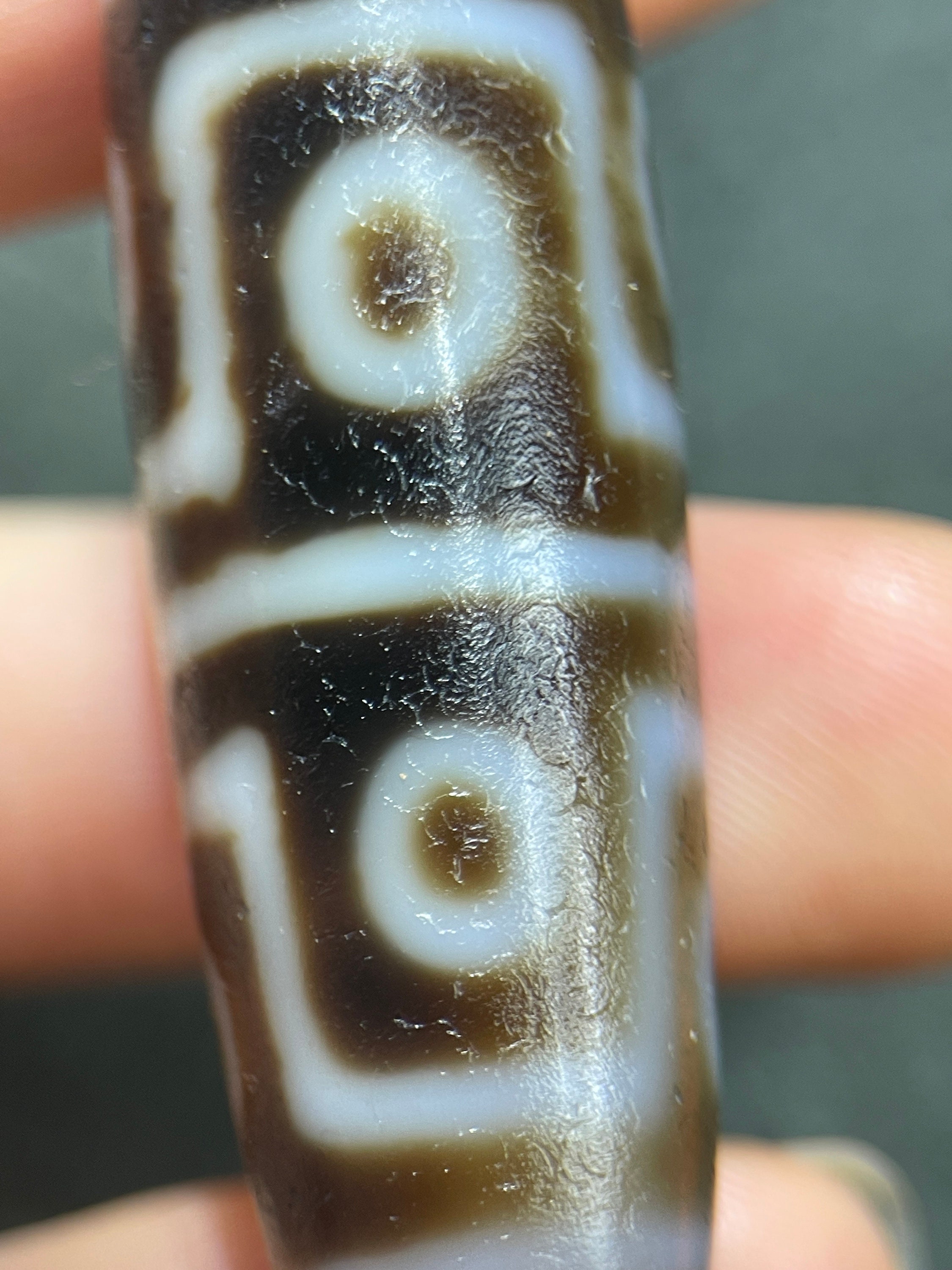 Tibetan Dzi 12 Eyes Pattern Old Material Amulet Dzi Bead Free - Etsy