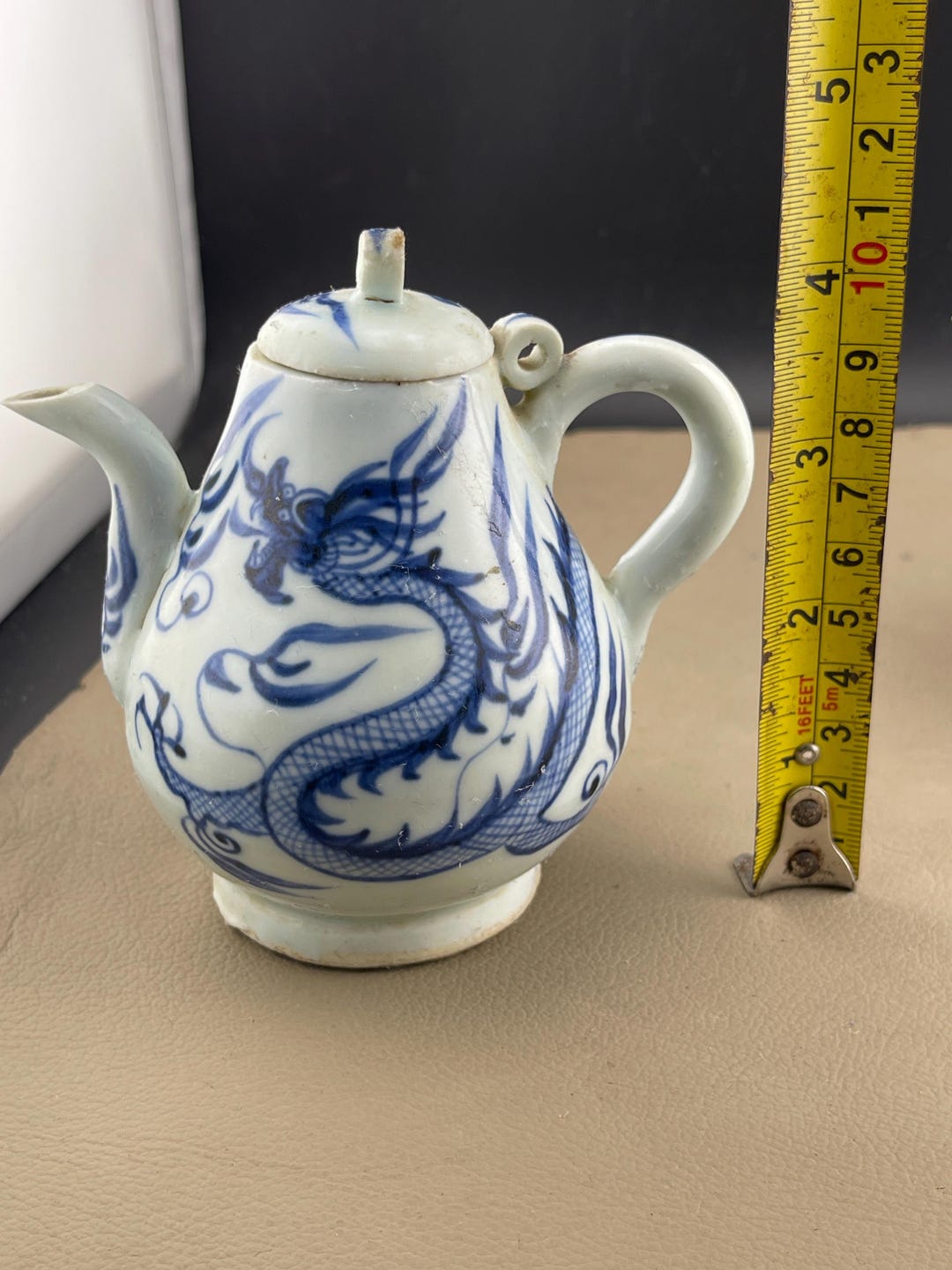 Chinese Porcelain Blue White Pot Handdrawn Dragon High 10.5cm - Etsy
